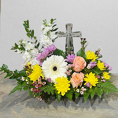 Graceful Crystal Cross Arrangement :: Lafayette Florist