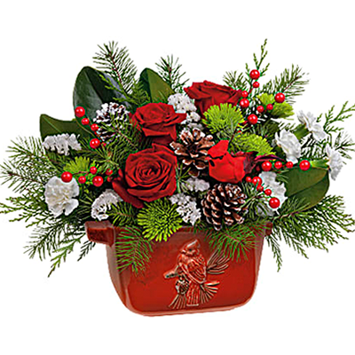 Classic Cardinal Centerpiece :: Lafayette Florist