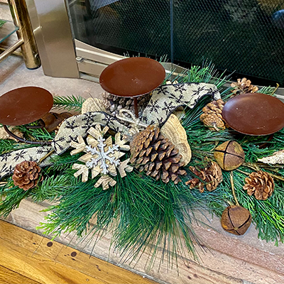 Rustic Winter Permanent Botanical Centerpiece :: Lafayette Florist