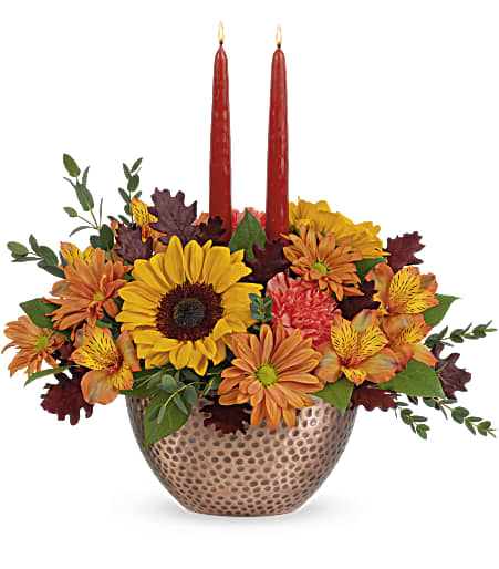 Autumn Copper Centerpiece :: Lafayette Florist